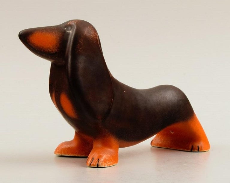 Lisa Larson for K-Studion / Gustavsberg, Dog in Glazed Ceramics, Late ...