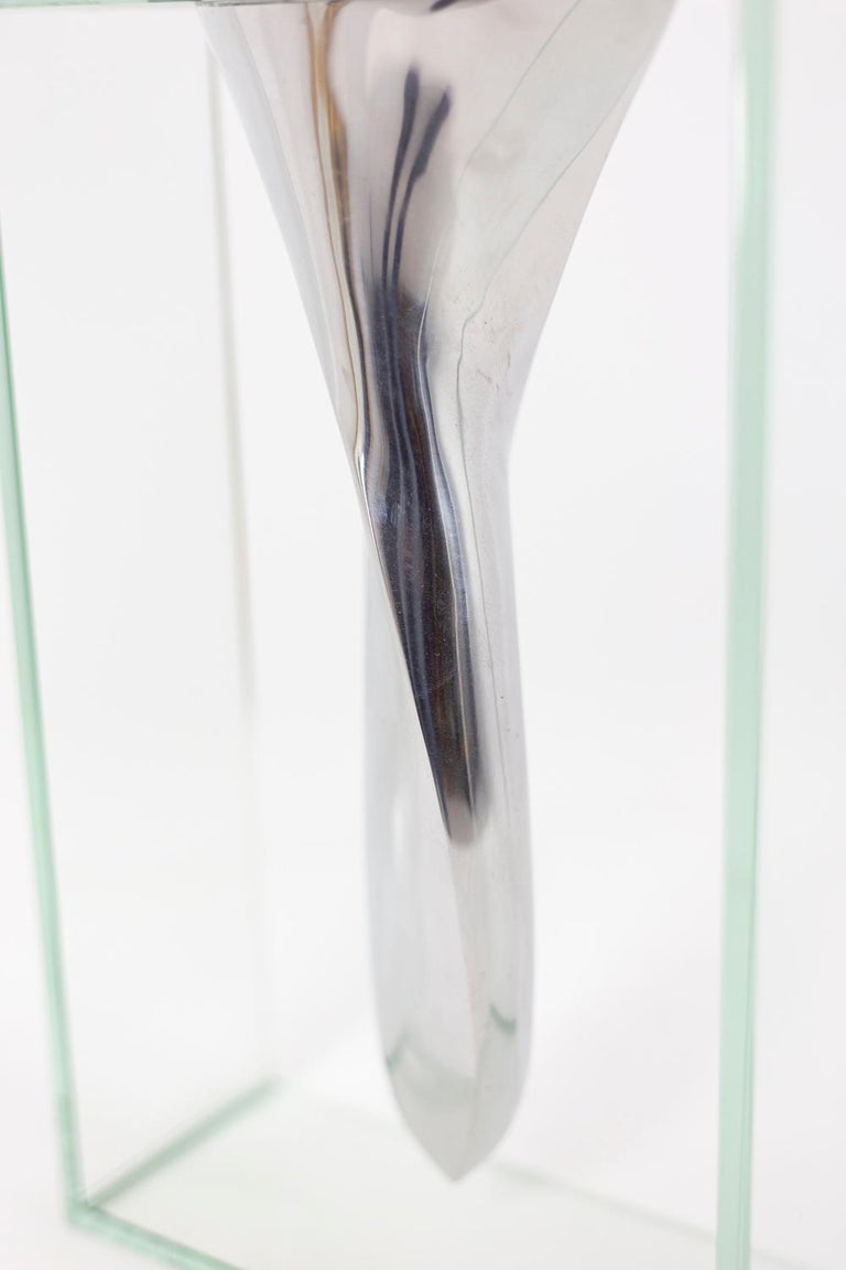 Lisa Mori, Pair of Vases in Aluminum and Glass, 1980s For Sale at 1stDibs