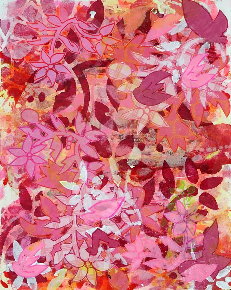 Lisa Petker-Mintz - Jungle Fever Pink No 1, vibrant bright pink floral ...
