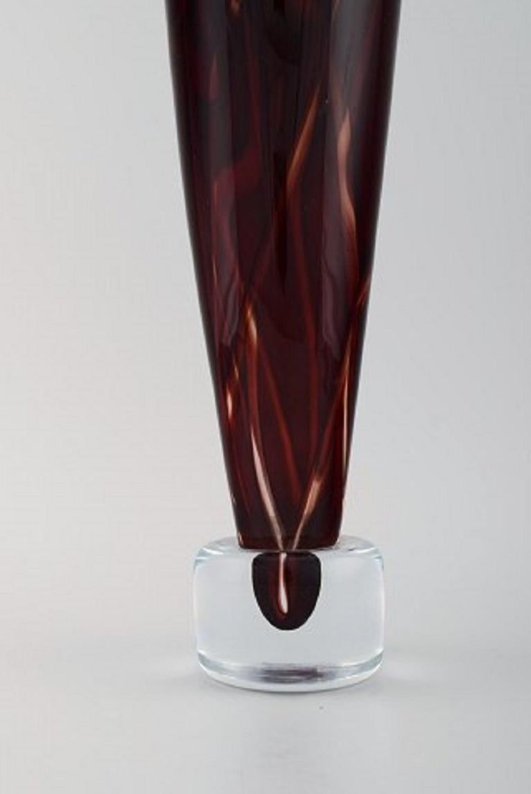 Liselotte Henriksen for Pukeberg, Large Unique Vase in Dark Red and ...
