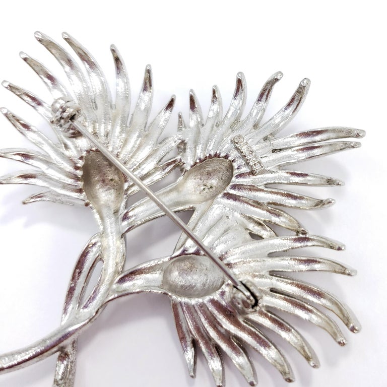 Lisner Silver Three Flower Bouquet Pin Brooch, Early 1900s Vintage For ...