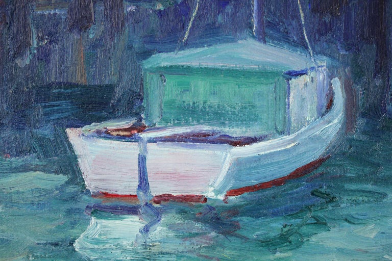 Listed California Artist Bess Gilbert Oil Painting San Diego Harbor ...