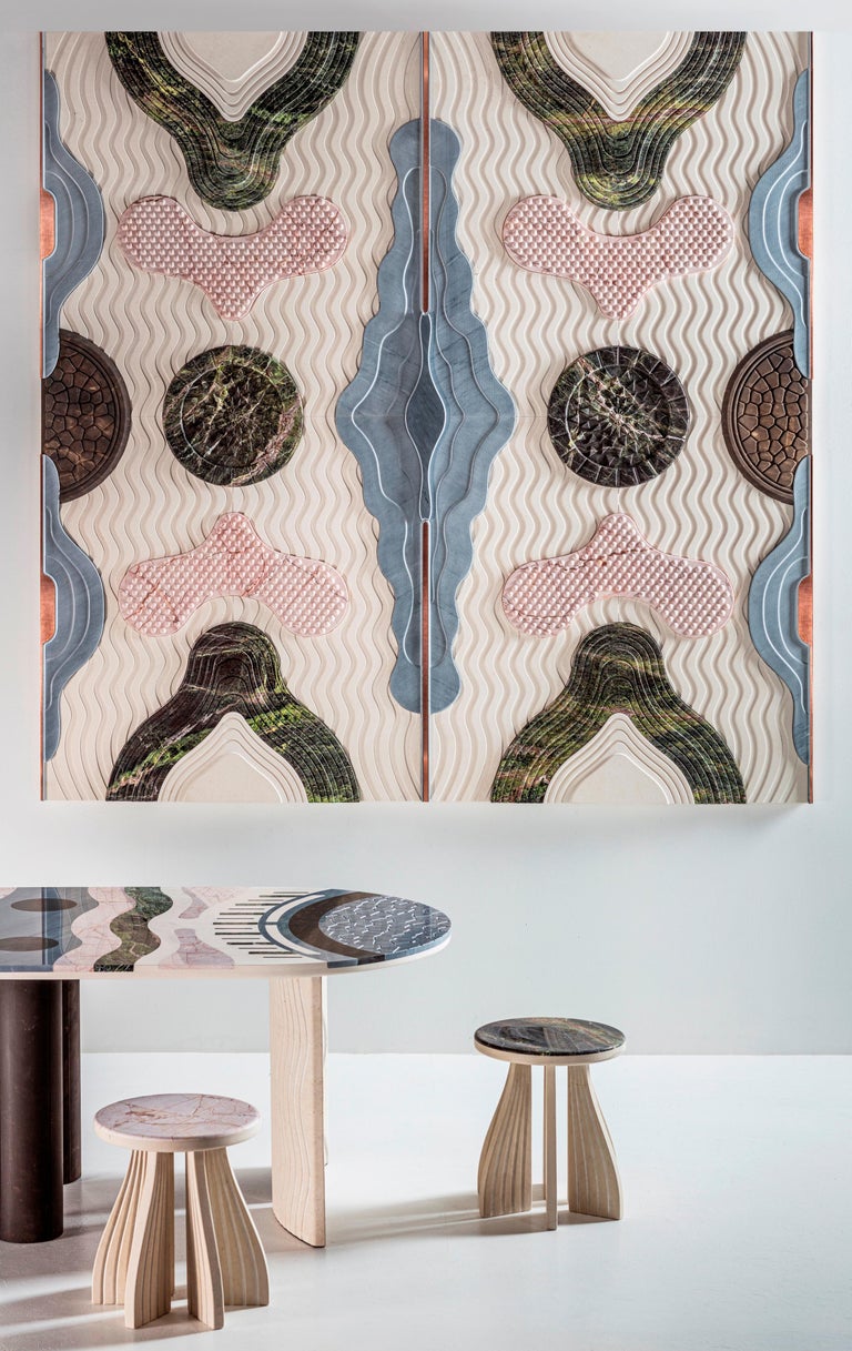 Lithea/Gadir by Elena Salmistraro Wall Art in Marble Stone Copper White ...