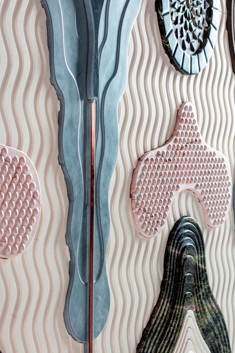 Lithea/Gadir by Elena Salmistraro Wall Art in Marble Stone Copper White ...