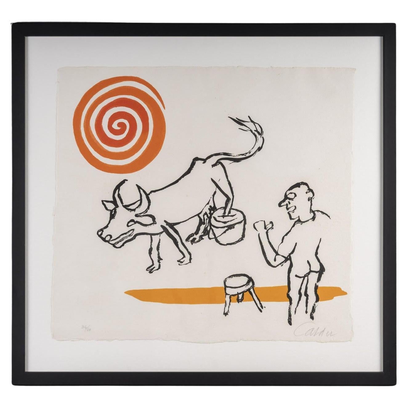 Lithograph, Coloured Etching, The Cow, 1976, Alexandre Calder. For Sale ...