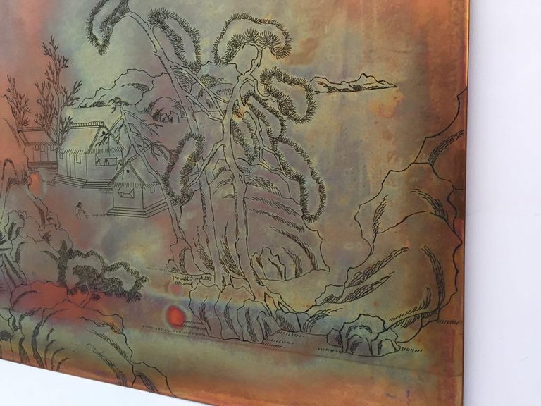 Lithograph Copper Plate Hand Reverse Etched for Print For Sale at 1stDibs