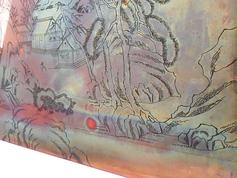 Lithograph Copper Plate Hand Reverse Etched for Print For Sale at 1stDibs