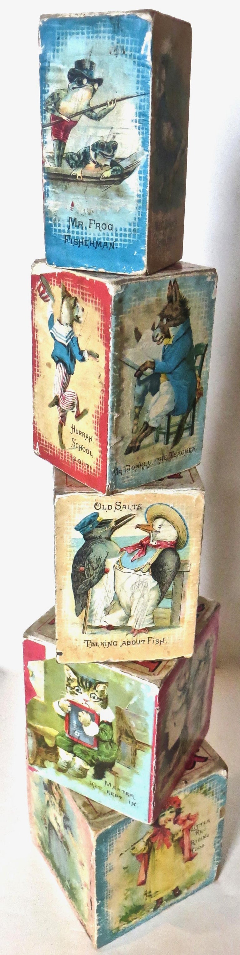 Lithographed Victorian Alphabet Nesting Blocks by McLoughlin American ...