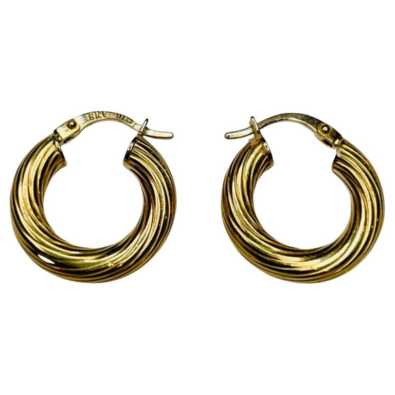 18 Karat Gelbgold Creolen mit Leuchtturm im Angebot bei 1stDibs