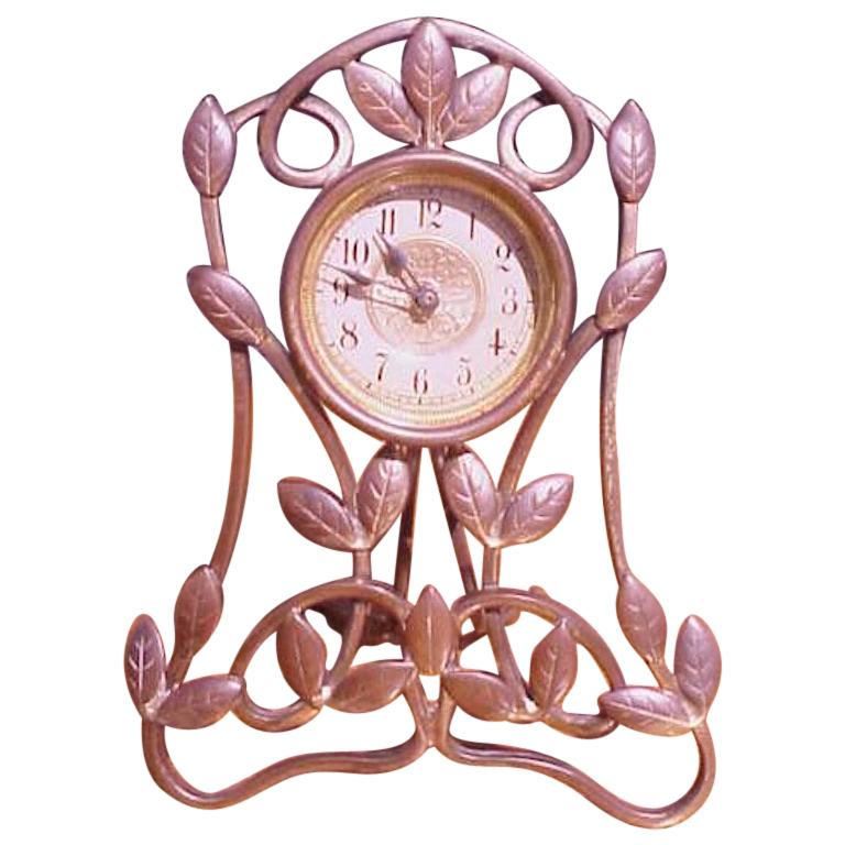 Little Arts and Crafts Mantle/Bedside Clock With Hand Formed Copper ...