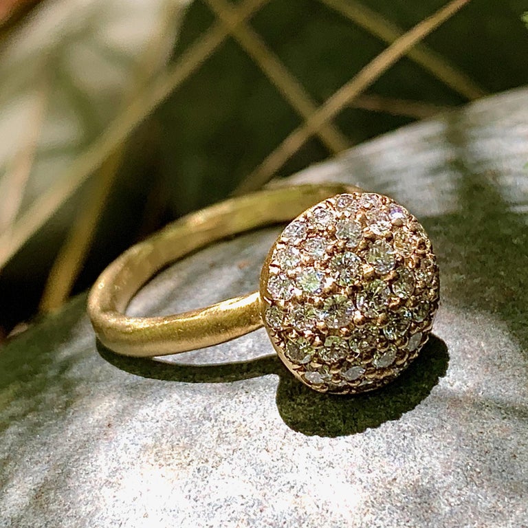 "Little Cookie" Pinky Ring w/ 0.80 Carat Pavé Diamonds in 18 Karat ...