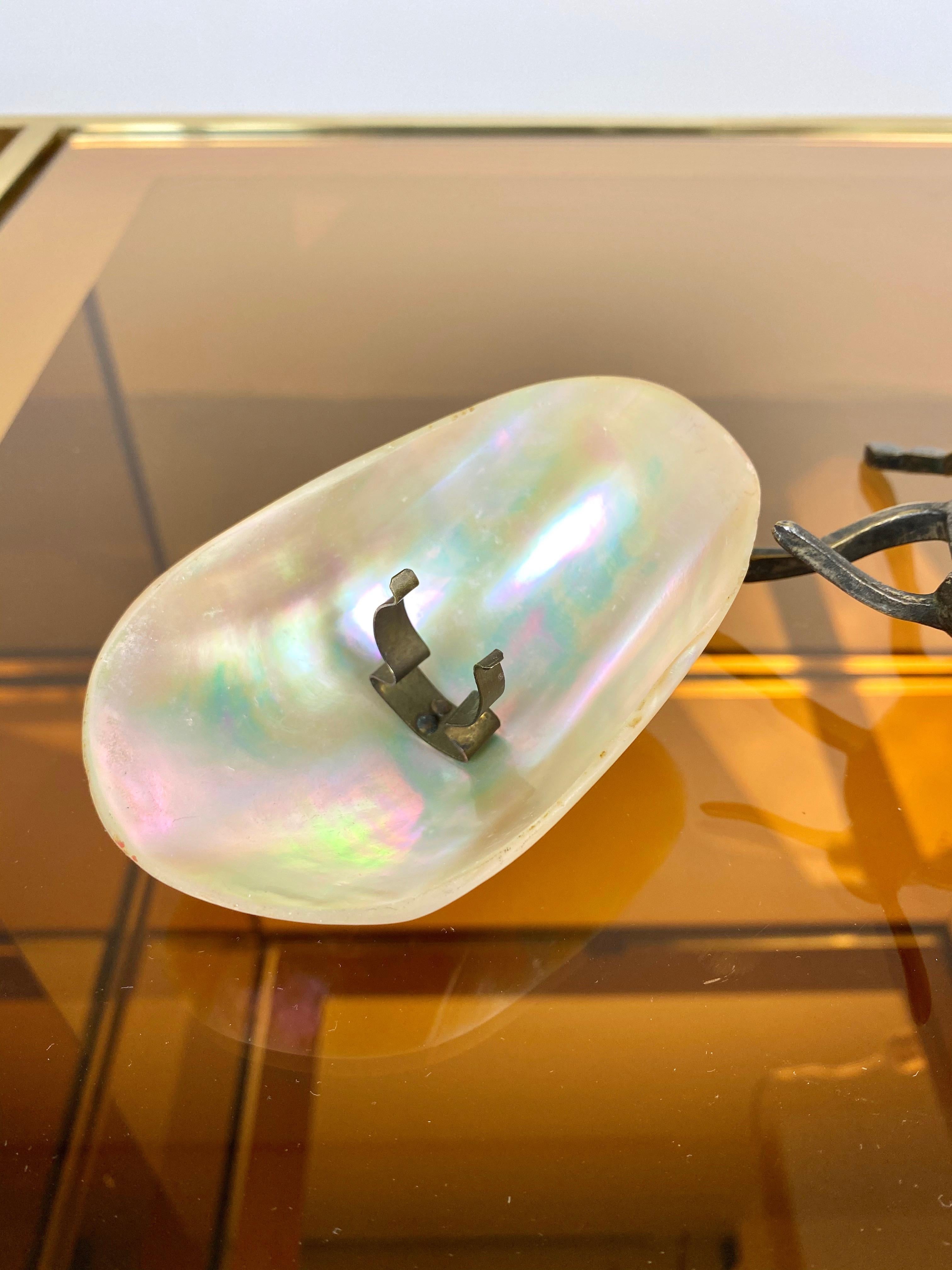 Little Insect Bug Lamp in Iron and Mother of Pearl Nacre, Italy, 1970s ...