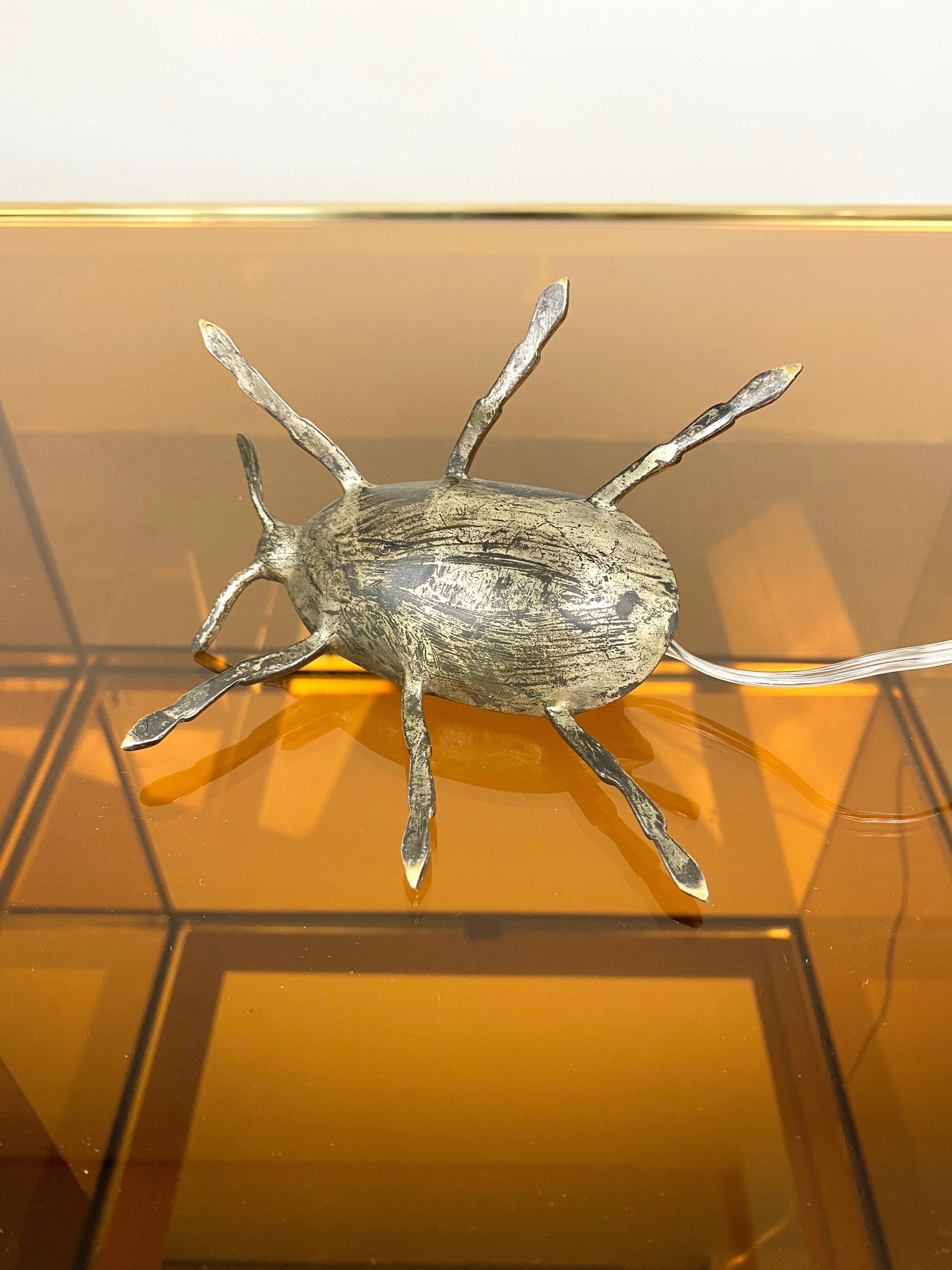 Little Insect Bug Lamp in Iron and Mother of Pearl Nacre, Italy, 1970s ...