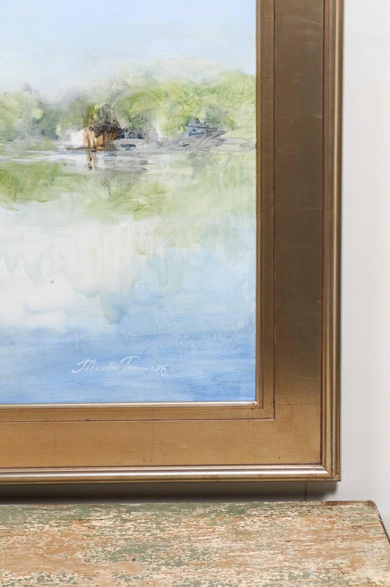 Little River, Square Landscape Painting by American Artist J. Austin ...