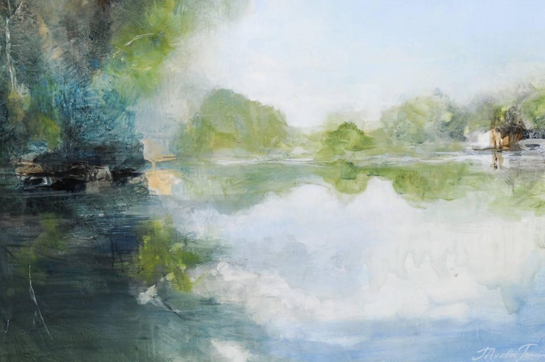 Little River, Square Landscape Painting by American Artist J. Austin ...