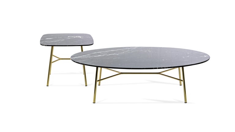 Little Table Yuki, Metal Frame, Round, Black Color, Design, Coffee ...