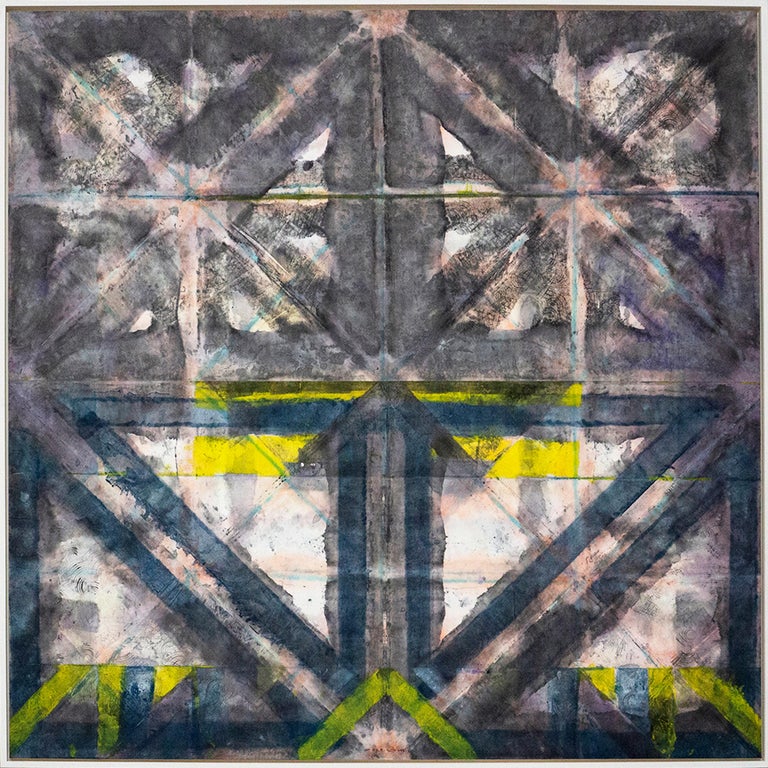 Liu Gang - Contemporary Geometric Abstraction- Mixed Media Art Painting ...