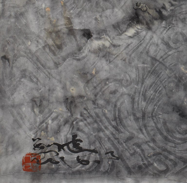 Liu Zijian - Evening Wind, Contemporary Asian Abstract Painting Grey ...