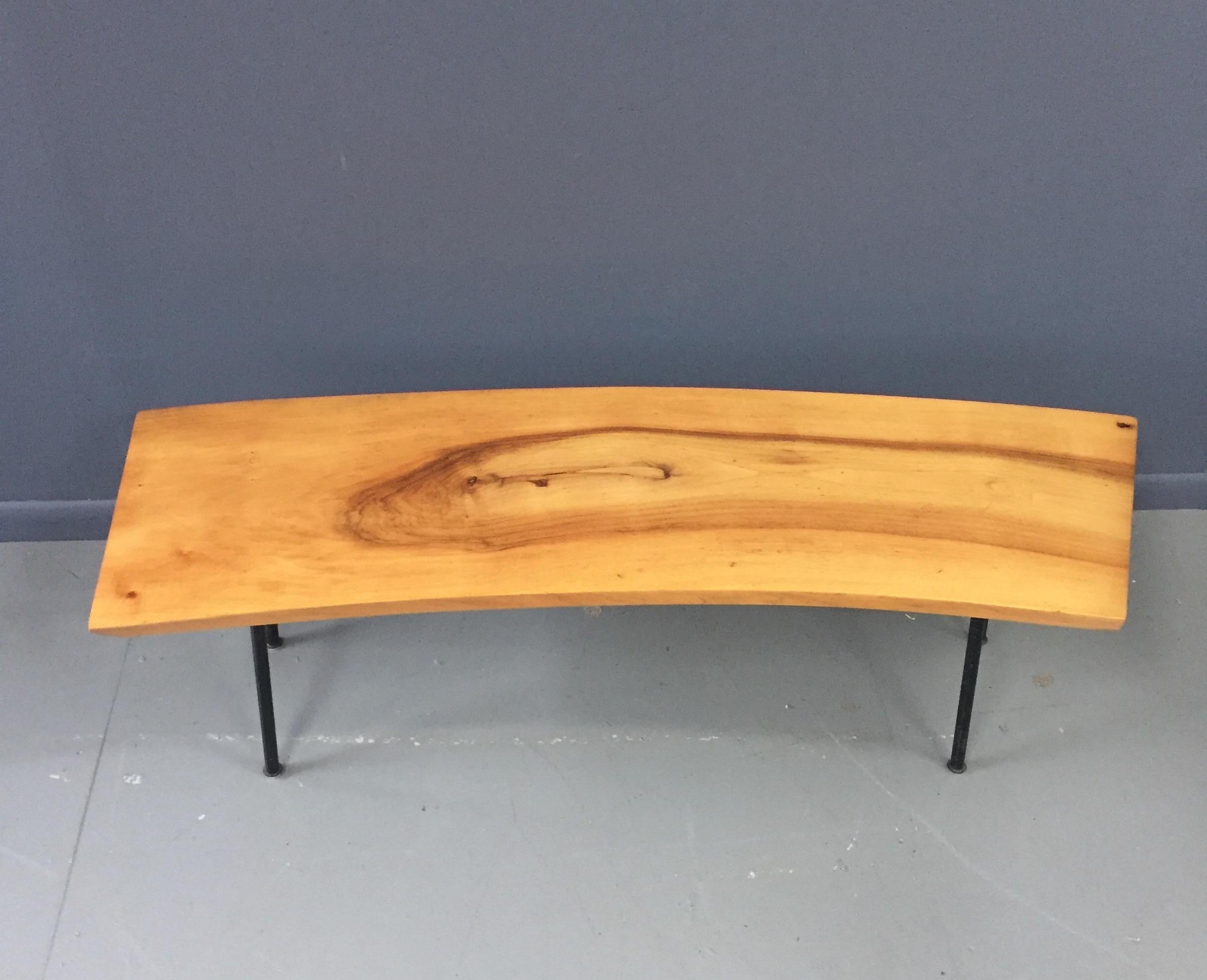 Live Edge Birch Bench or Coffee Table with Iron Legs from Germany ...