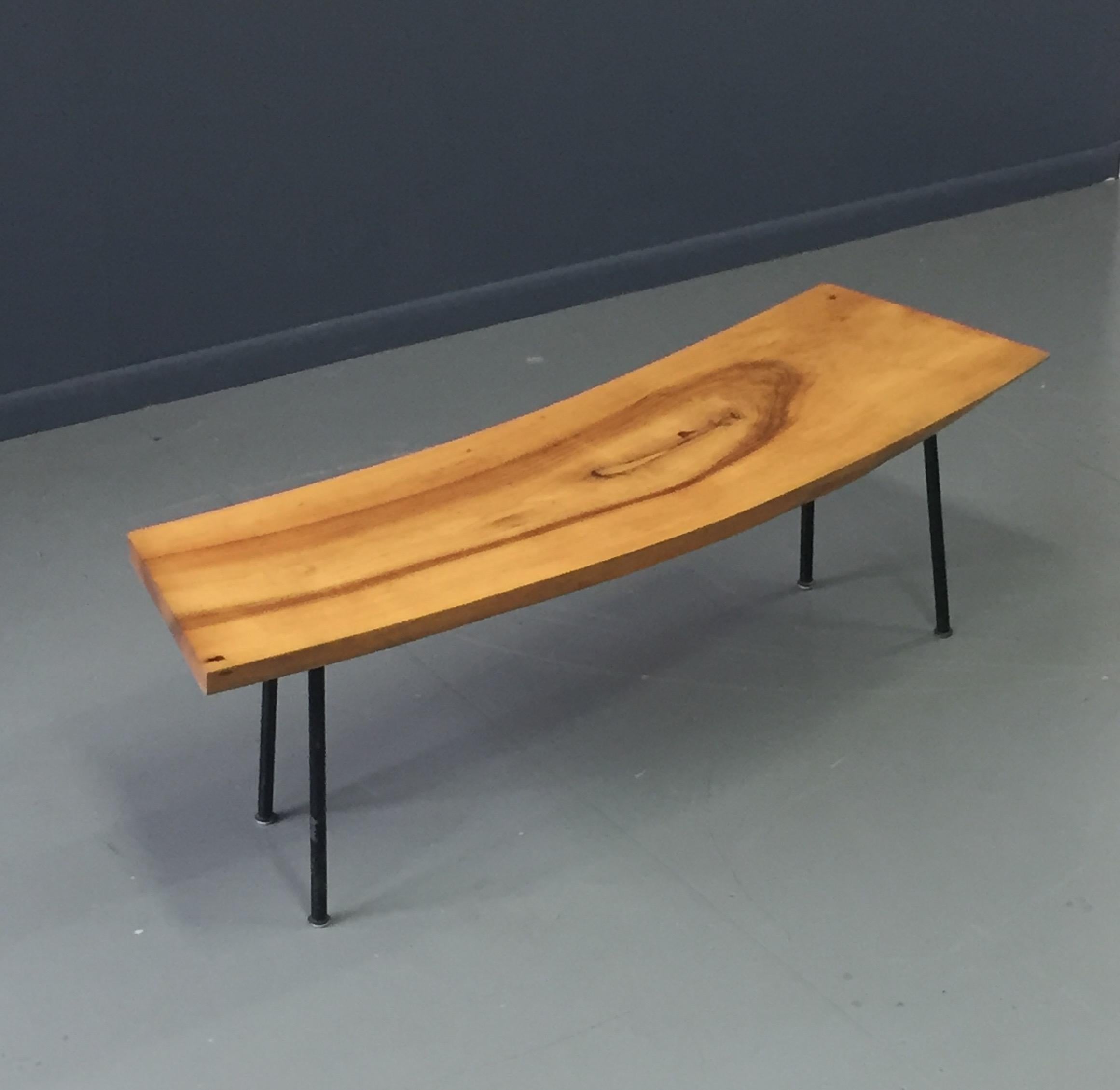 Live Edge Birch Bench or Coffee Table with Iron Legs from Germany ...