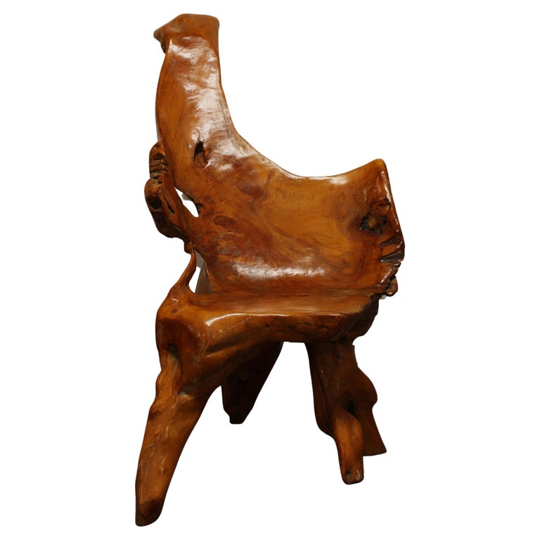 Live Edge Chair Tree Root Organic Modern Seating Wood at 1stDibs