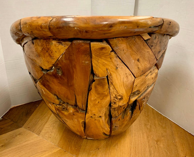 Organic Teak Tree Root Hand Crafted Club Chair For Sale at 1stDibs