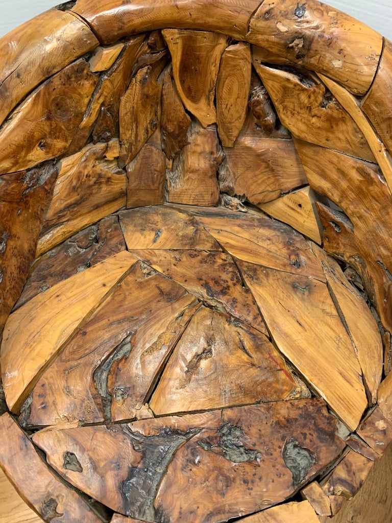 Organic Teak Tree Root Hand Crafted Club Chair For Sale at 1stDibs