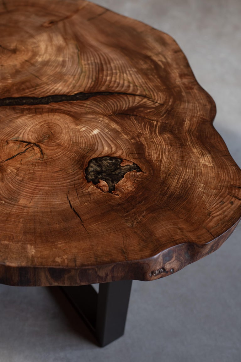 Live Edge Elm Cookie Coffee Table For Sale at 1stDibs
