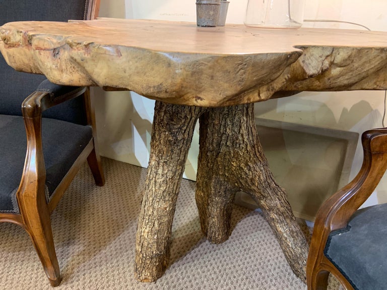 Live Edge Elm Table For Sale at 1stDibs