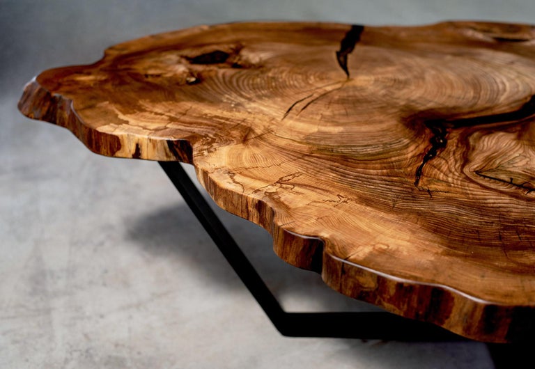 Live Edge European Elm Cookie Coffee Table For Sale at 1stDibs