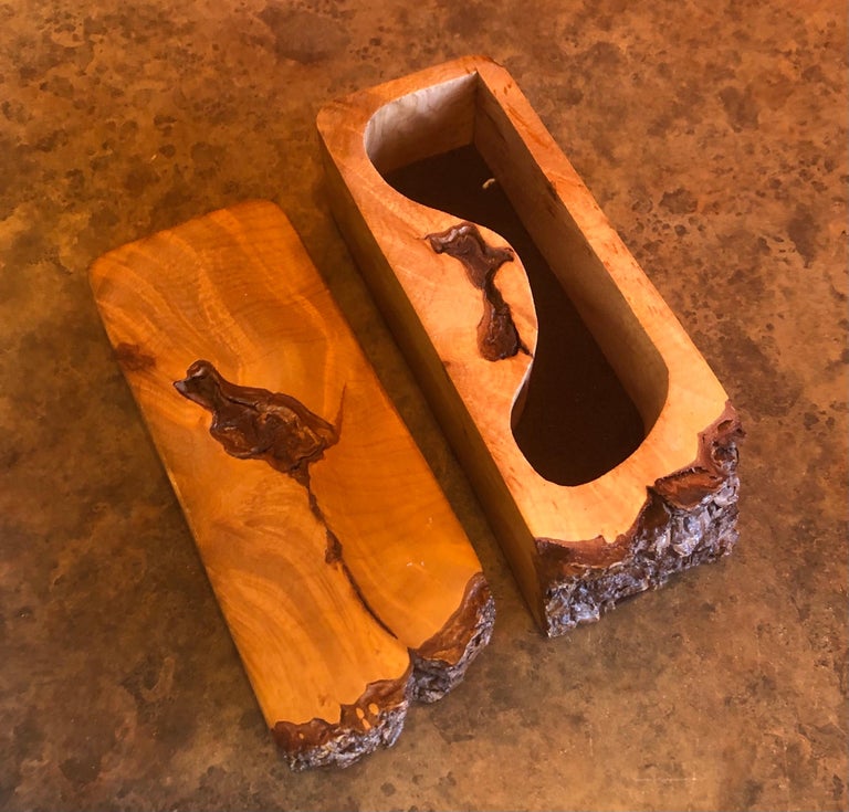 Live Edge in Maple Burl Wood Trinket Box For Sale at 1stDibs | live ...