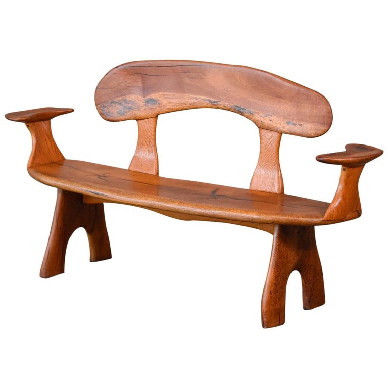 Live Edge Oak Studio Craft Bench For Sale at 1stDibs
