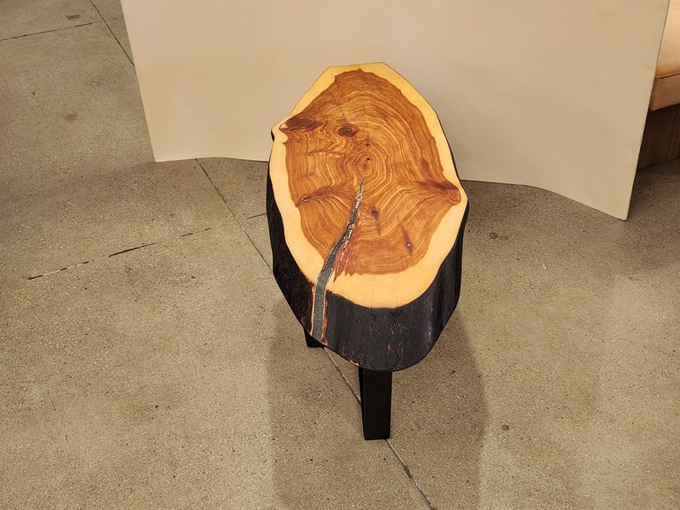 Live Edge Red Cedar Wood Slab Coffee Table For Sale at 1stDibs