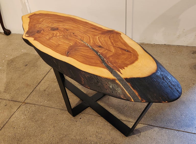 Live Edge Red Cedar Wood Slab Coffee Table For Sale at 1stDibs