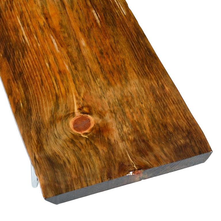 Spalted Pine Coffee Table Bench, Rustic Live Edge at 1stdibs