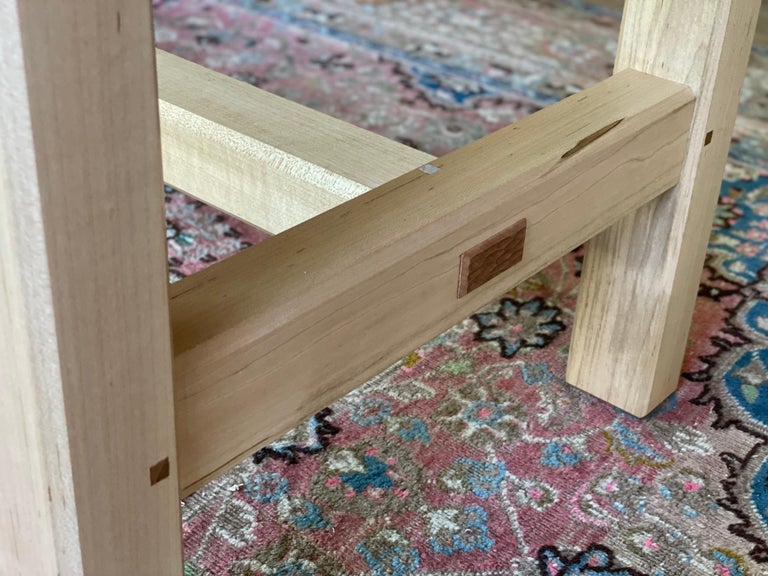 Live Edge Trestle Leg Dining Table in Oiled Maple For Sale at 1stDibs