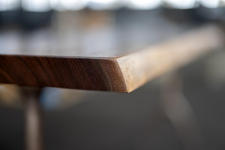 Live Edge Urban Walnut + Cast Bronze Console Table Lake House Pedestal ...