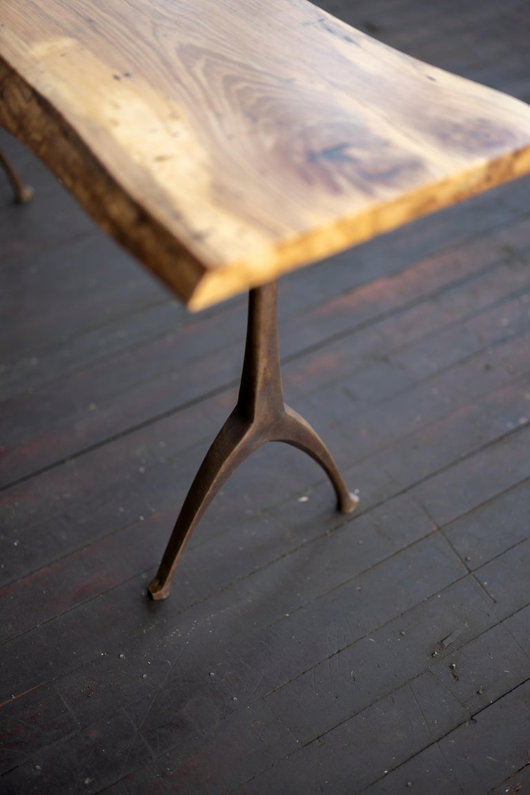 Live Edge Urban White Oak + Cast Bronze Console Table Lake House ...