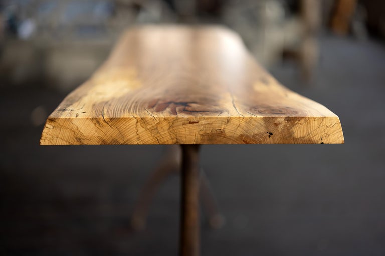 Live Edge Urban White Oak + Cast Bronze Console Table Lake House ...