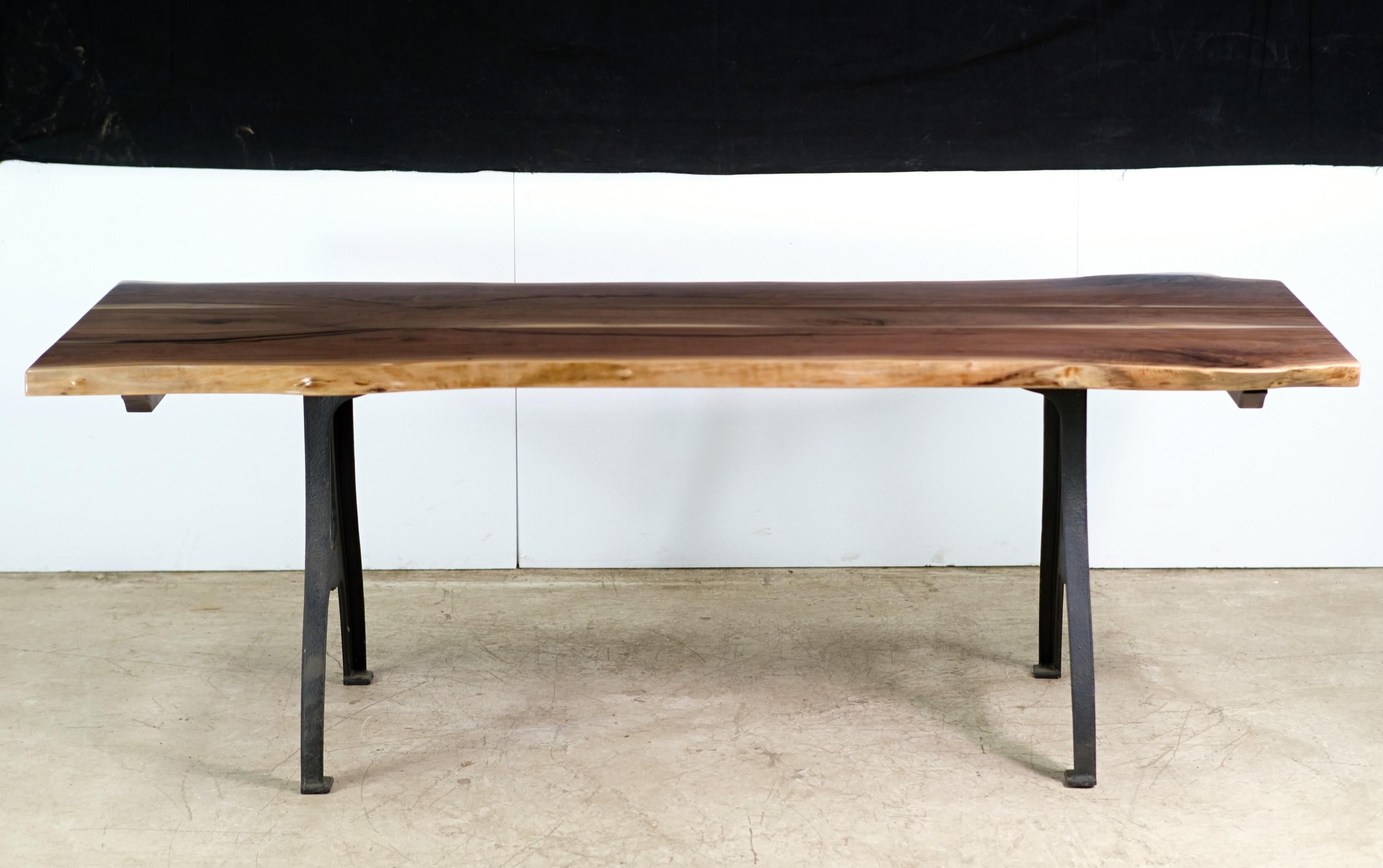 Live Edge Walnut 7 ft River New York Legs Dining Table For Sale at 1stDibs