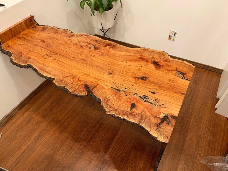 Live Edge Waterfall Desk For Sale at 1stDibs