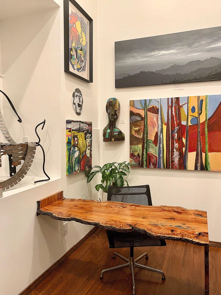 Live Edge Waterfall Desk For Sale at 1stDibs