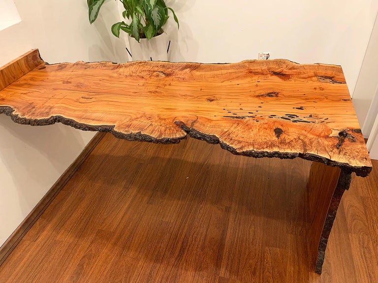 Live Edge Waterfall Desk For Sale at 1stDibs