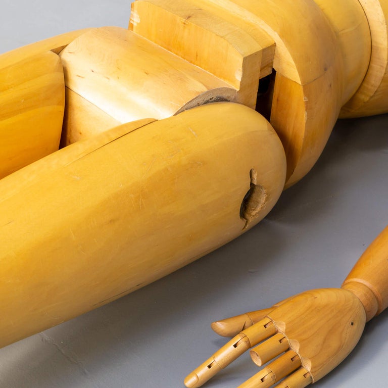 Live-Size Articulated Wooden Artist Model Mannequin For Sale at 1stDibs