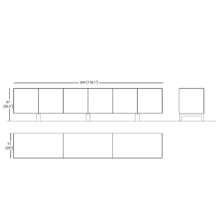 Living Room Dreams All Black Cabinet 3M Long With Matte Lacquered ...