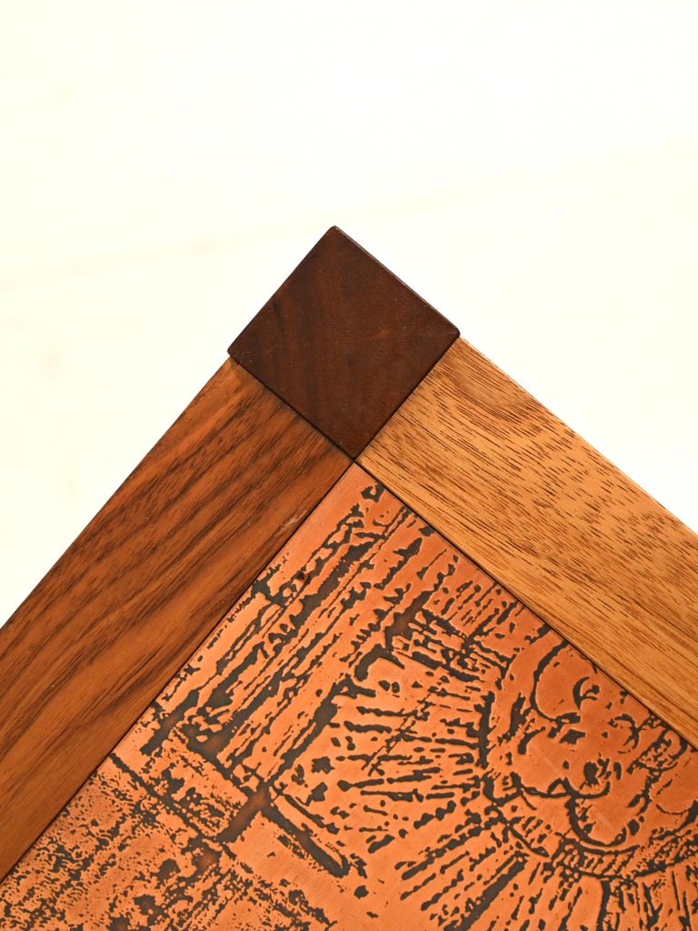 Living Room Table with Worked Copper Top For Sale at 1stDibs