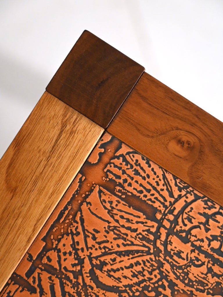 Living Room Table with Worked Copper Top For Sale at 1stDibs