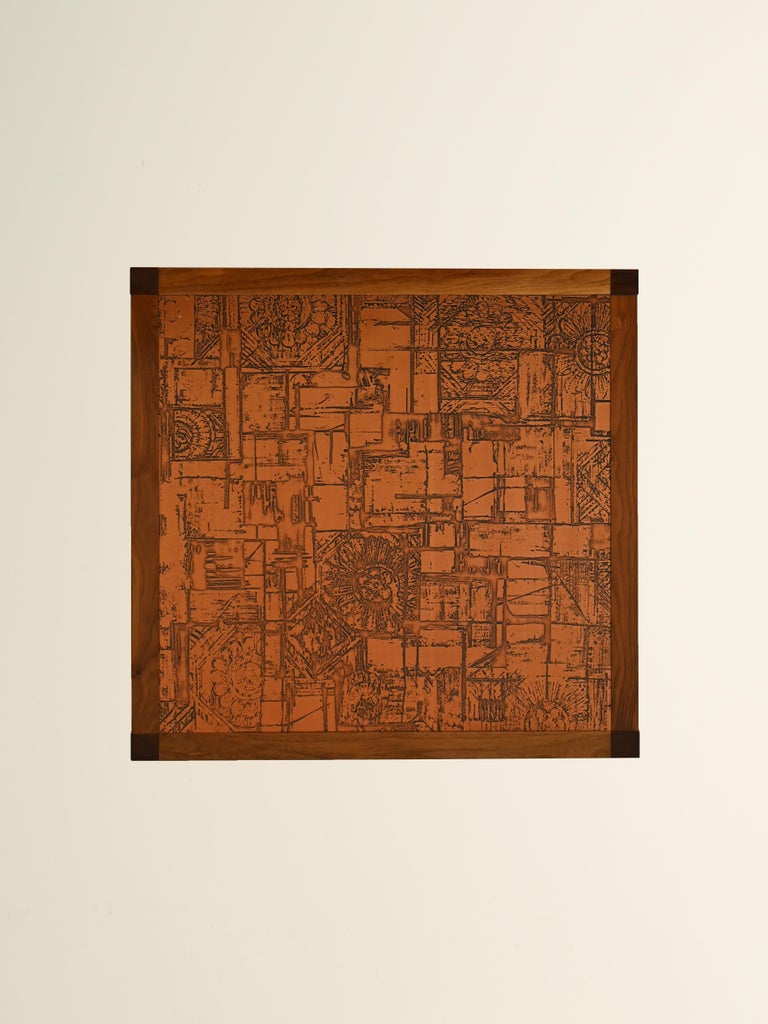 Living Room Table with Worked Copper Top For Sale at 1stDibs