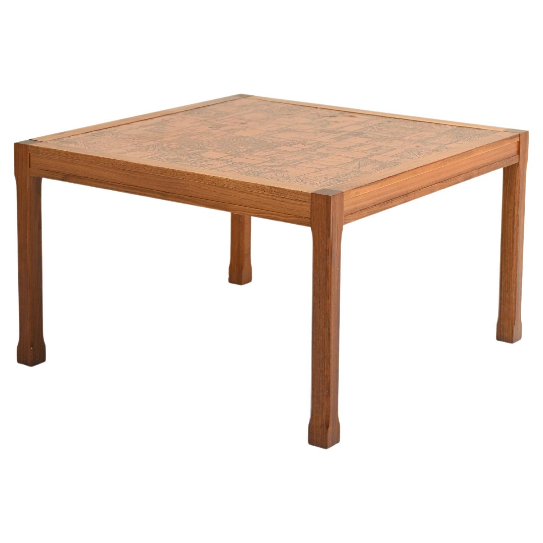 Living Room Table with Worked Copper Top For Sale at 1stDibs