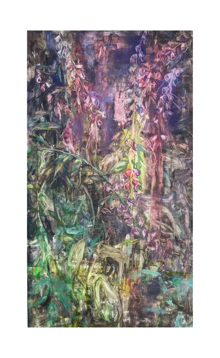 Liza Clement - FOXGLOVE #3 - Oil on Yupo Panel Painting of Plant Life ...